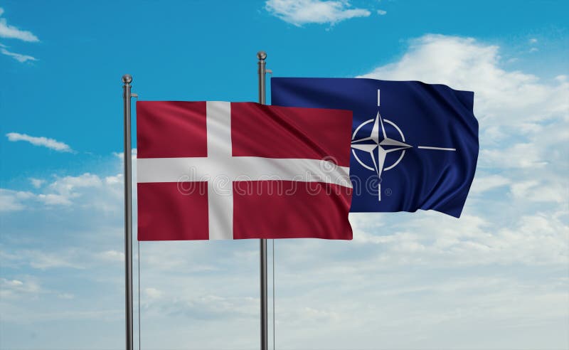 NATO and Denmark flag editorial photography. Image of flapping - 289479697