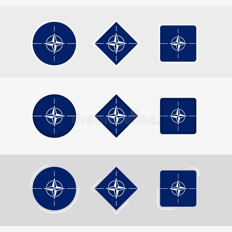 Nato Flag Icons Set, Vector Flag of Nato Stock Vector - Illustration of ...