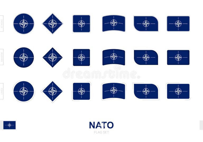 Nato Flag Set, Simple Flags of Nato with Three Different Effects Stock ...