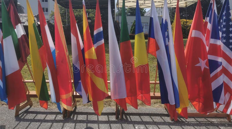 Nato Flags As Nice Background Stock Photo - Image of america, diplomacy ...