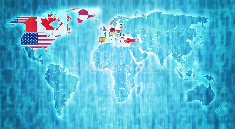 NATO Territory on World Map Stock Illustration - Illustration of ...