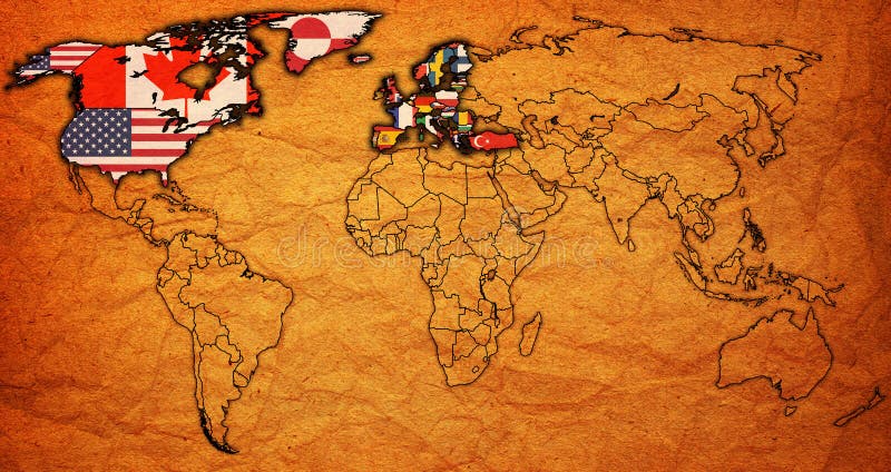 NATO Territory on World Map in 2024 Stock Illustration - Illustration ...