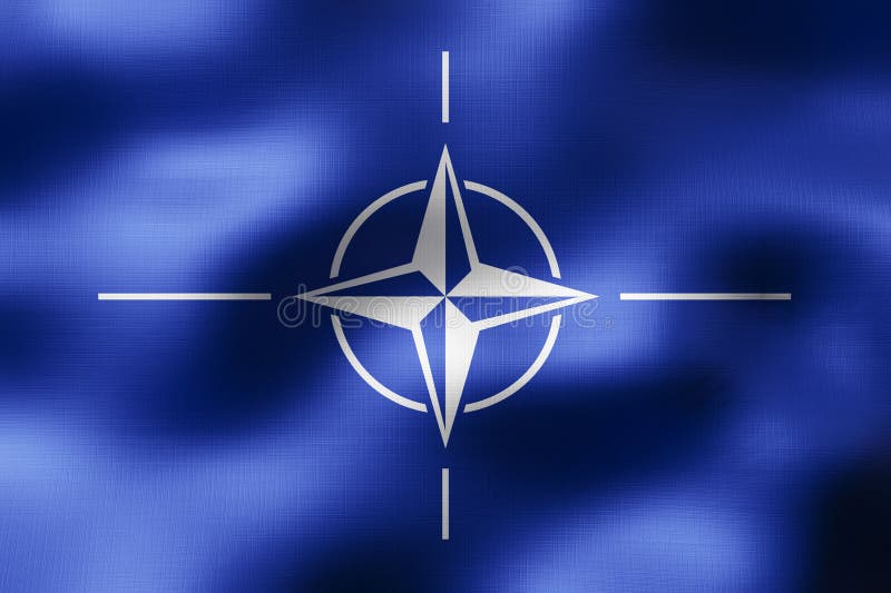 NATO - Textile Flag - 3d Illustration Stock Illustration - Illustration ...