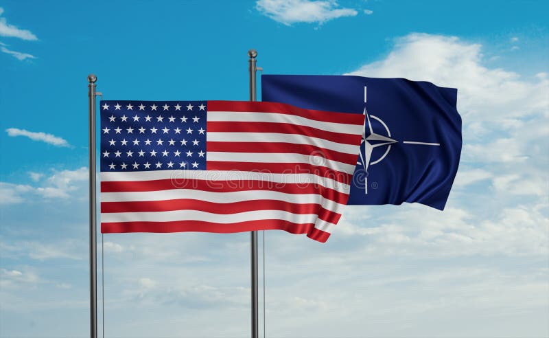 NATO and USA flag editorial photography. Illustration of nato - 282788982
