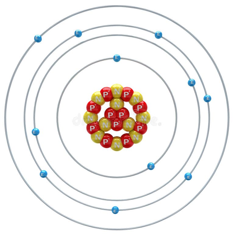 Natrium Atom on a White Background Stock Illustration - Illustration of ...
