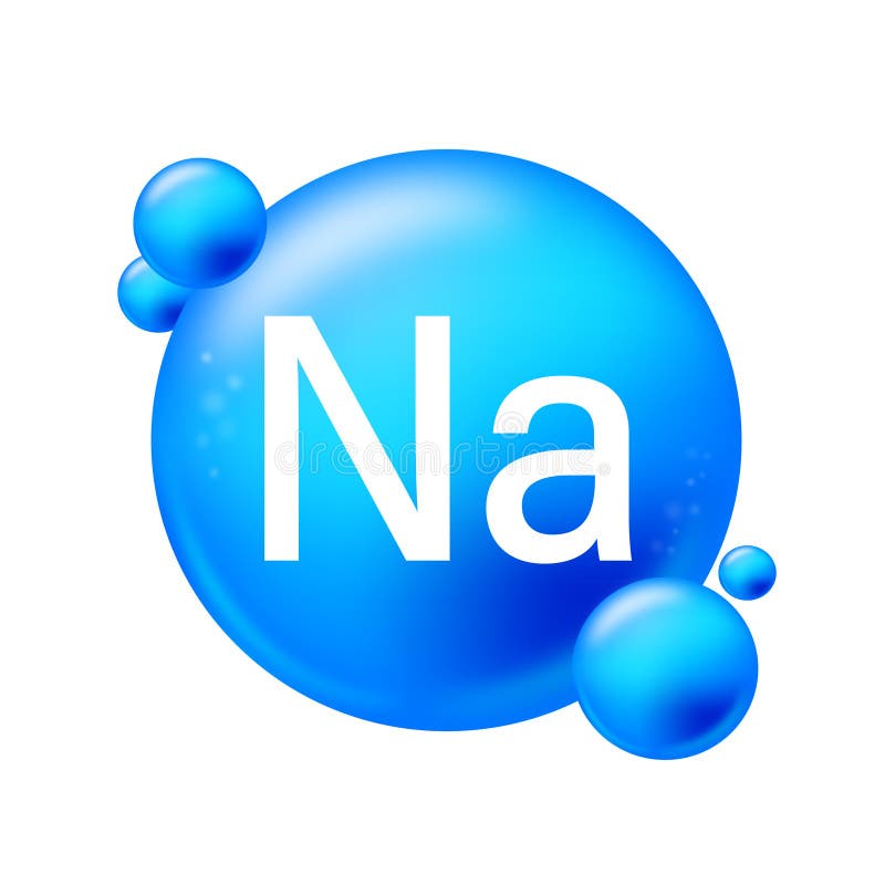 Natrium Icon Structure Chemical Element Round Shape Circle Light Blue ...