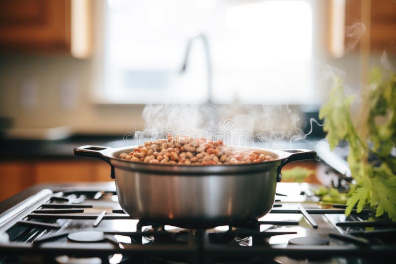 Natto Beans Captured Mid-fall into a Cooking Pot Stock Image - Image of ...
