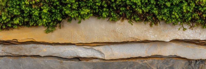 Natural Abstract Patterns of Layers of Rock and Green Moss in Contrast ...