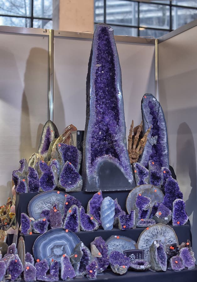 Natural Amethyst Crystal Stone Editorial Photography - Image of ...