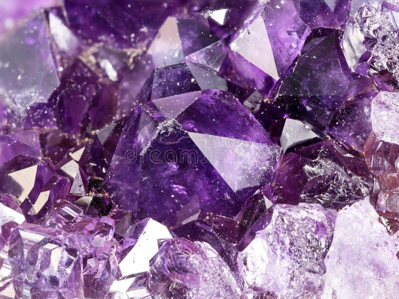 Natural Amethyst Crystals in Geode Close Up Stock Image - Image of ...
