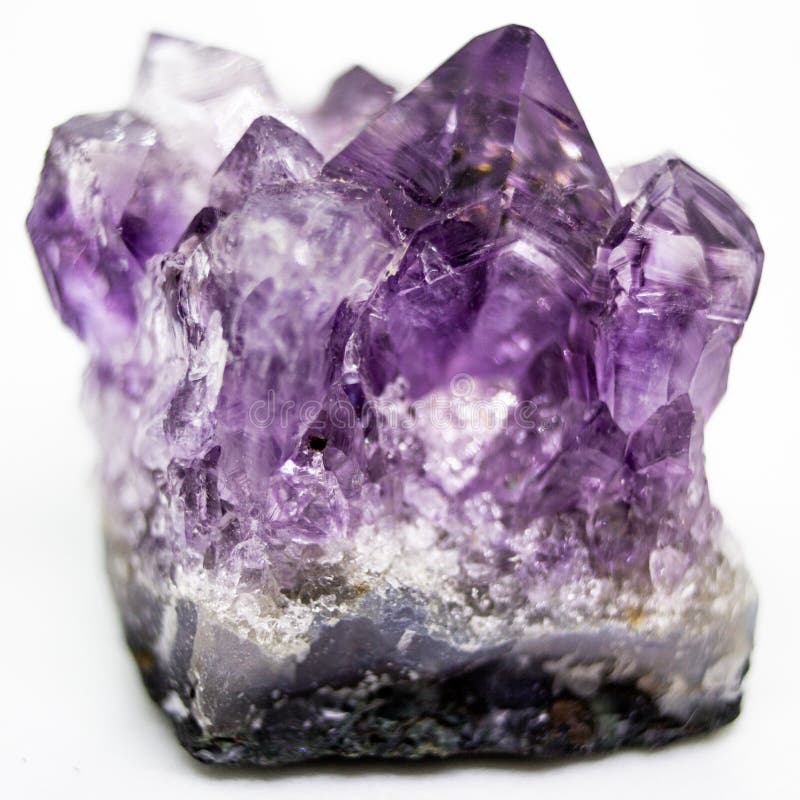 Natural Amethyst Macro on White Background Stock Photo - Image of ...