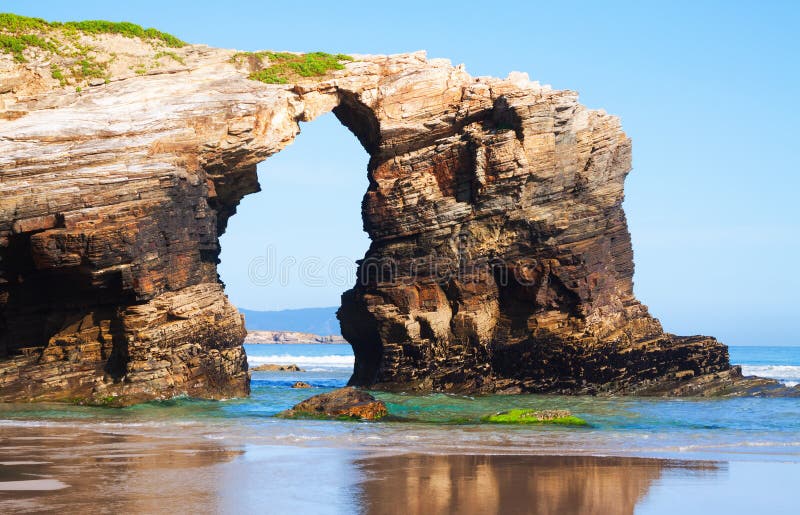Natural arch at beach stock image. Image of arch, ribadeo - 201710981