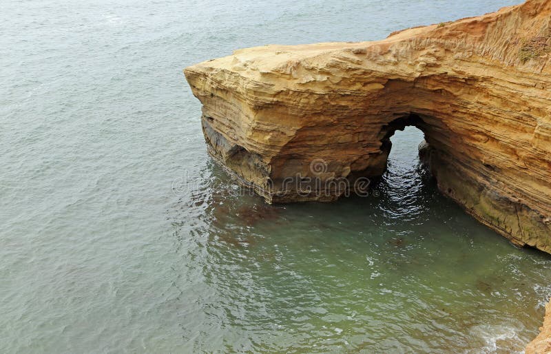 Sunset Cliffs and Small Bay Stock Photo - Image of attraction, erosion ...