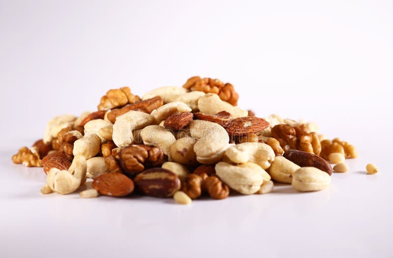Natural Assorted Nuts on White Stock Image - Image of nuts, food: 271736495