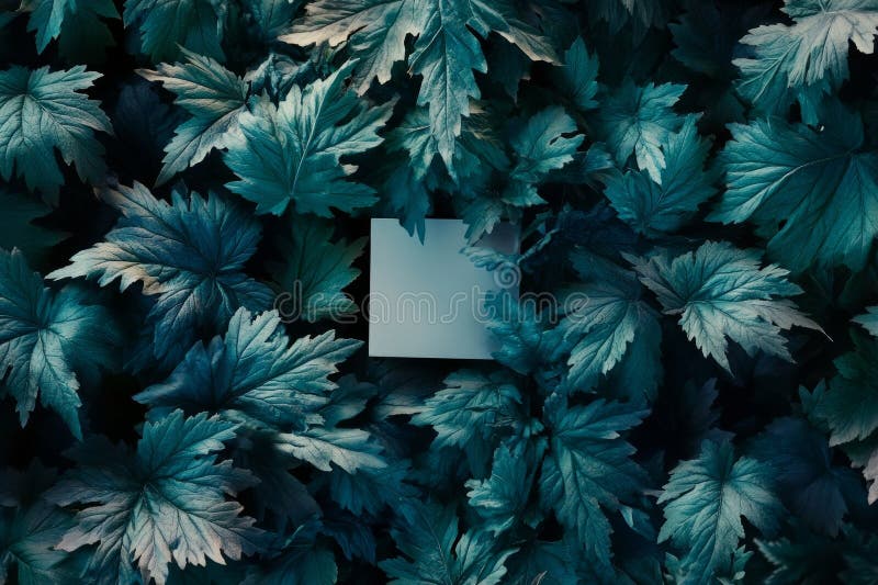 A Natural Backdrop Featuring an Abstract White Frame Amidst Leaves ...