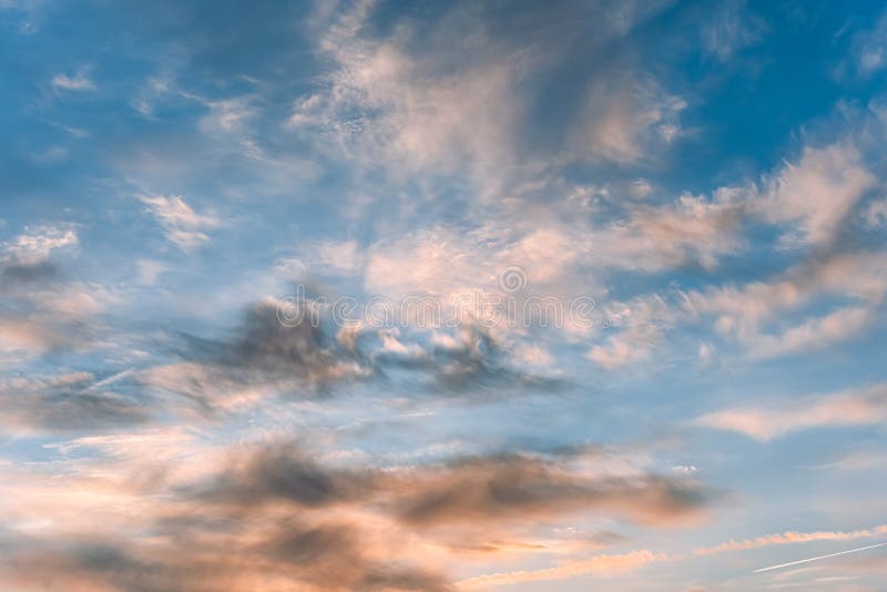 Natural Background: Dramatic Colourful Sky at Sunset. Pink and Blue ...