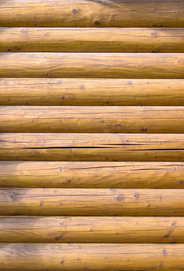 Natural Background Pattern of a Log Wall Stock Image - Image of ...