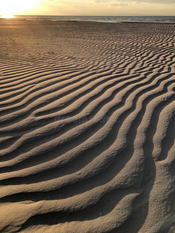 Natural Background: Ribbed Sand in Early Morning Light on Grado Beach ...