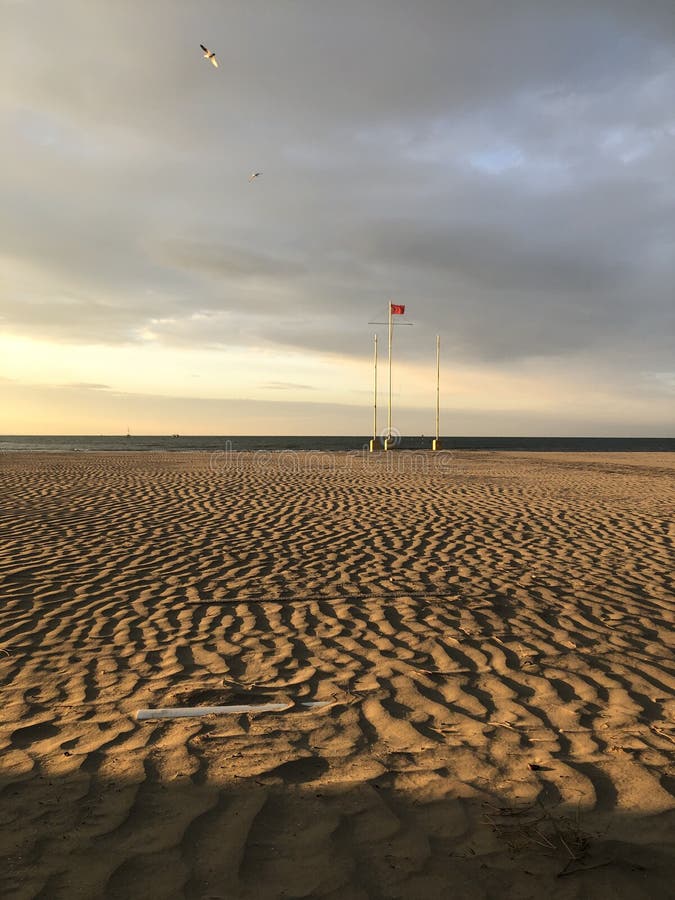 Natural Background: Ribbed Sand in Early Morning Light on Grado Beach ...