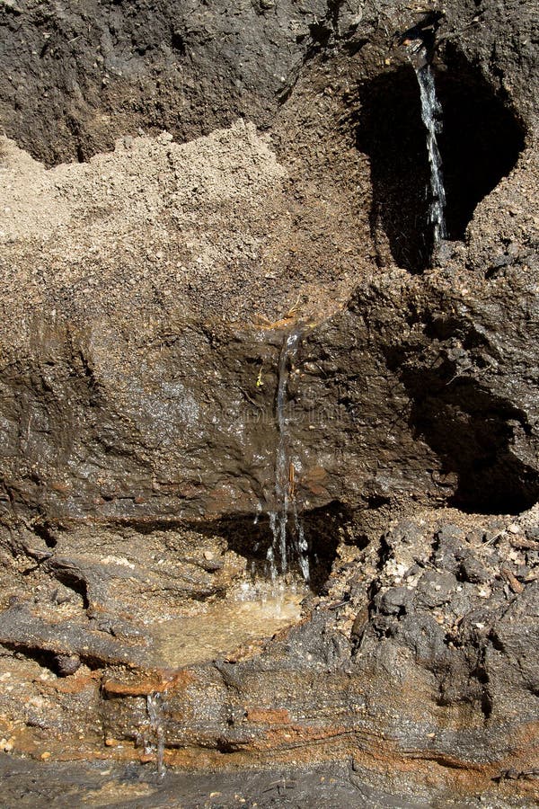 Natural Background and Texture. Small Waterfall Near the Creek, Stock ...