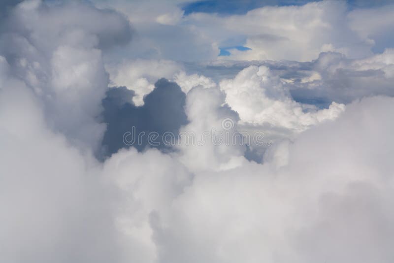 Natural Background of White Curve Clouds in Blue Sky Stock Photo ...