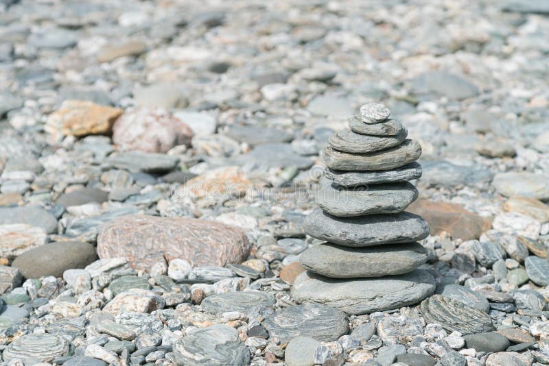 Natural Balance Stack Stone on Ground Stock Image - Image of harmony ...
