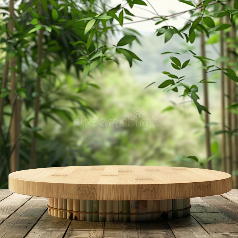 Natural Bamboo Podium Background , AIGENERATED Stock Illustration ...