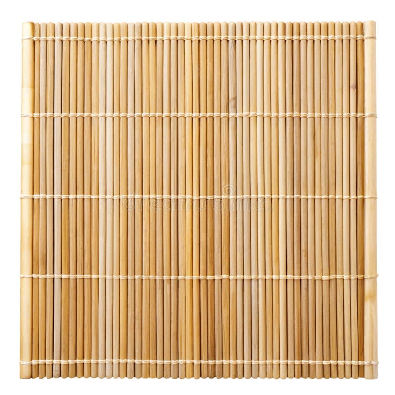 Natural Bamboo Straw Mat Isolated on White Background Stock ...
