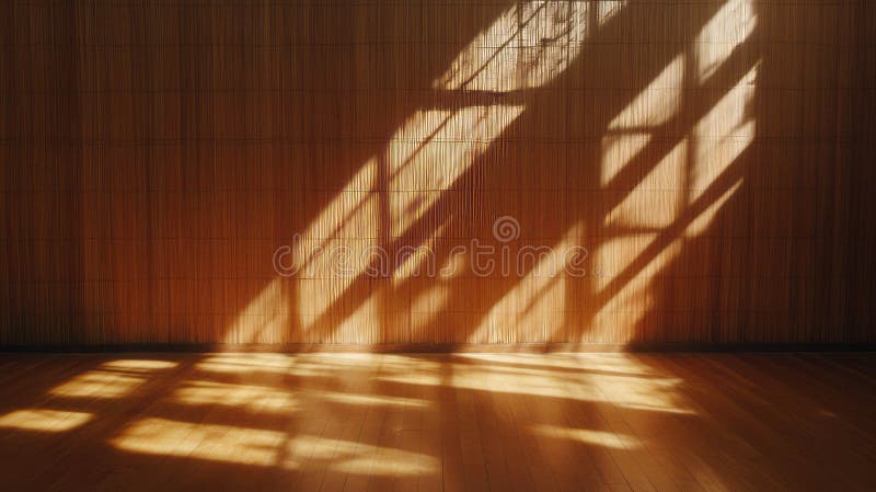 Natural Bamboo Wall Texture Highlighted by Sunlight for Architectural ...