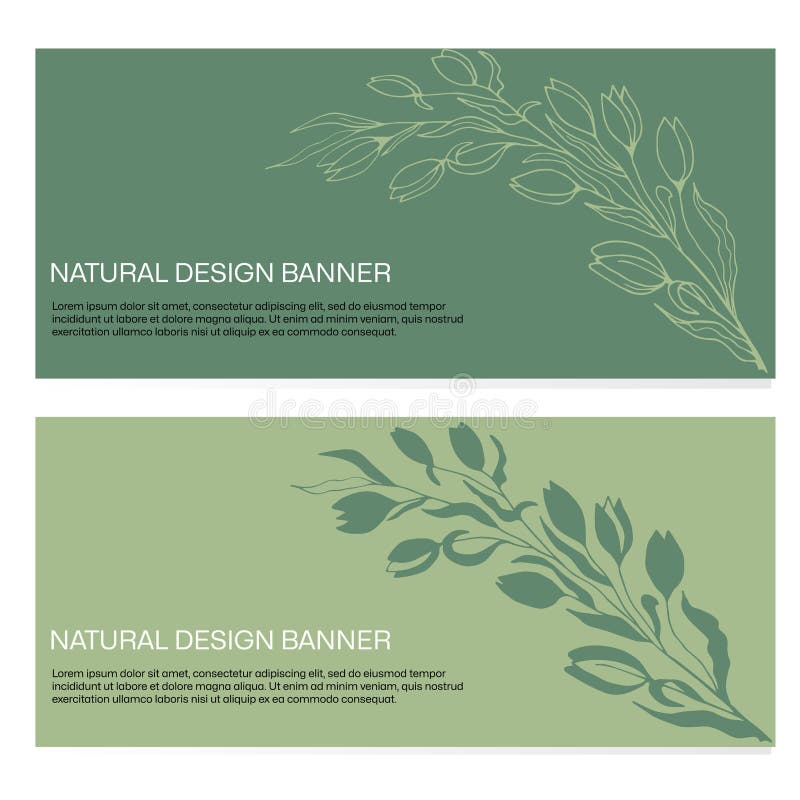 Natural Banner in Green Isolated Stock Vector - Illustration of ...