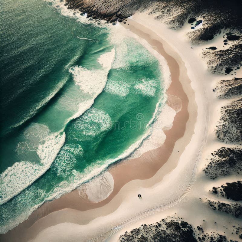 Natural Beach Patterns in Aerial View Stock Illustration - Illustration ...