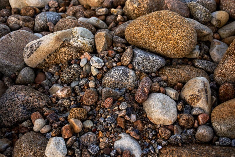 Natural and Beautiful Background of Pebbles on the Ocean Shore Stock ...