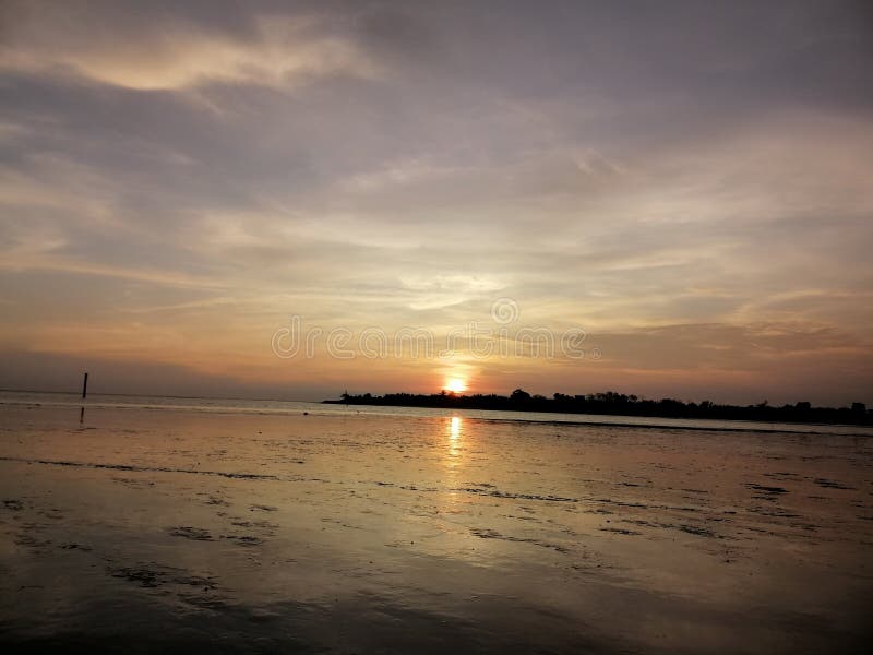 Natural Beautiful Beach Sky Sunset Evening View Stock Image - Image of ...