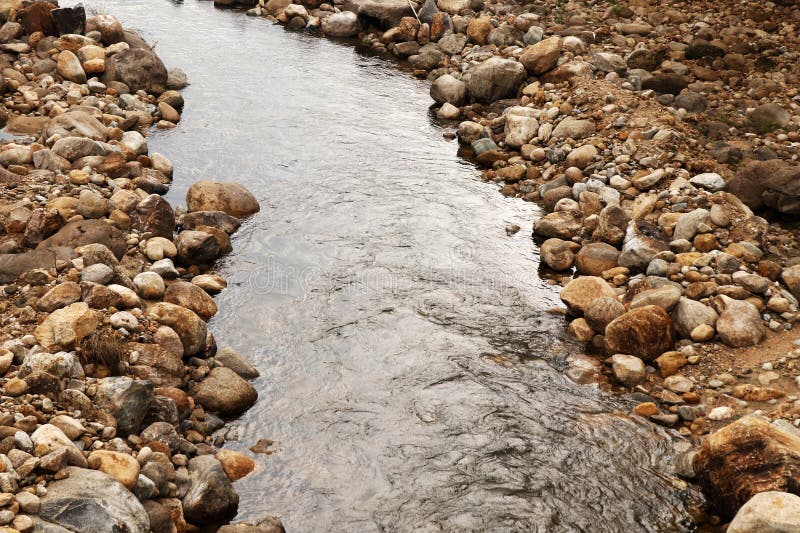 Natural Beautiful Forest and River with Pebble Stone in Kerala Stock ...