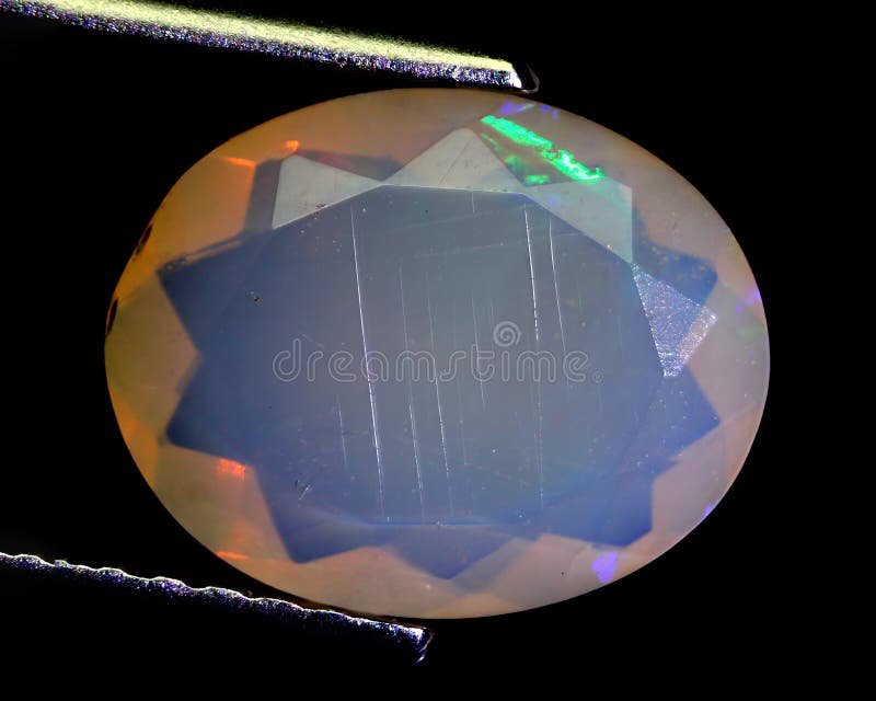 Natural Beautiful Gemstone Opal on Gray Background Stock Image - Image ...