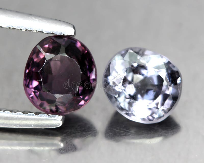 Natural Beautiful Spinel Gemstones on Gray Background Stock Photo ...