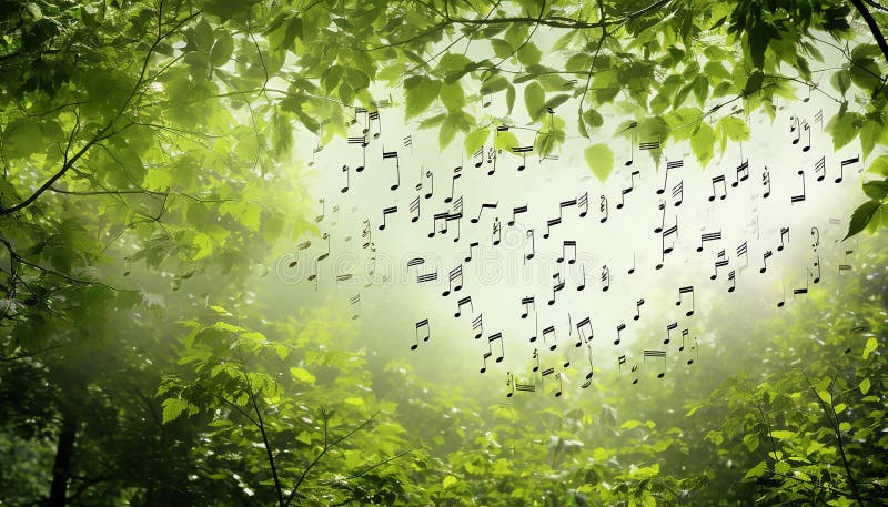 The Natural Beauty Blends Harmoniously with the Musical Elements. Stock ...