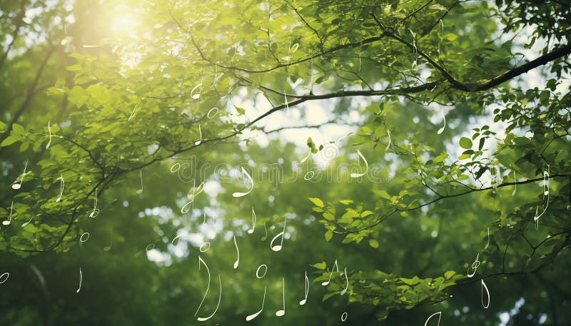 The Natural Beauty Blends Harmoniously with the Musical Elements. Stock ...