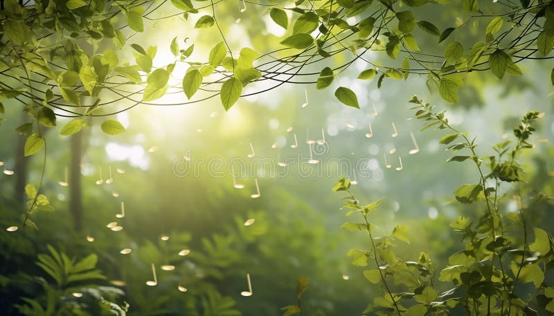 The Natural Beauty Blends Harmoniously with the Musical Elements. Stock ...