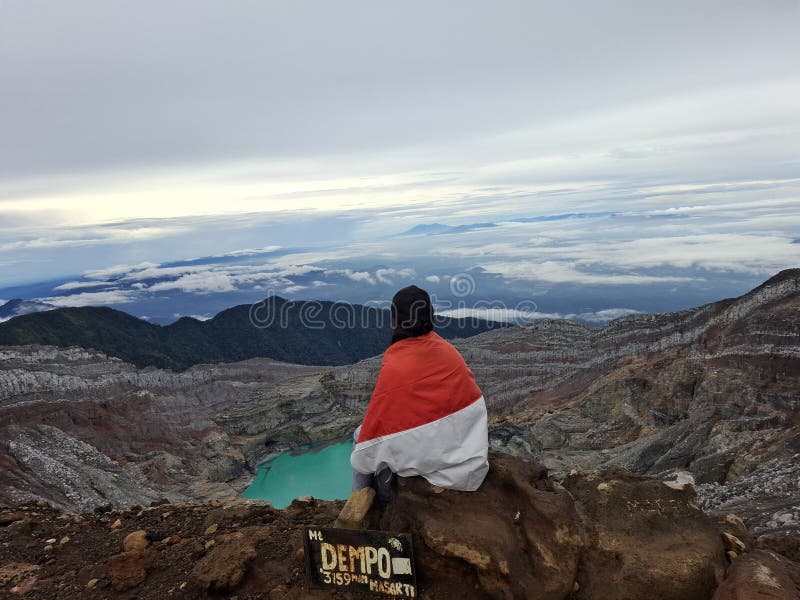 The Natural Beauty of Indonesia from the Top of Mount Dempo Stock Photo ...