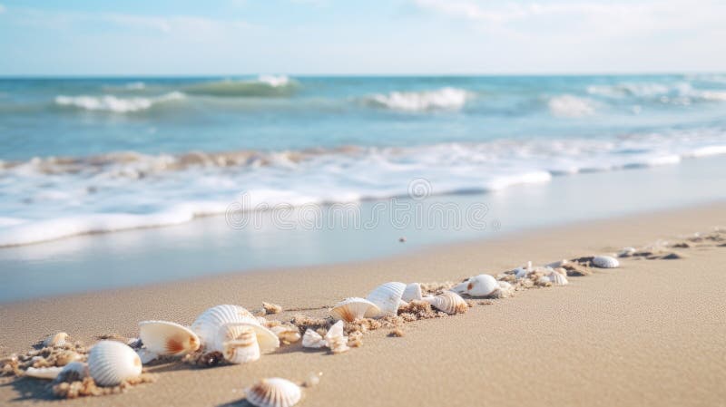 The Natural Beauty of Seashells on a Beach Creates an Exotic Scenery ...