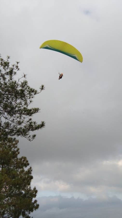 Natural Beauty with Very Beautiful Paragliding Stock Image - Image of ...