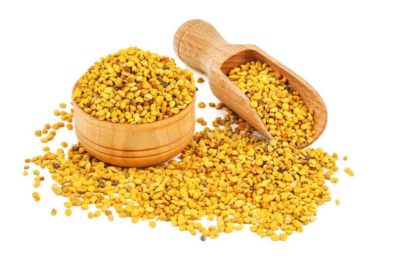 Natural Bee Pollen on White Stock Photo - Image of energy, granule ...