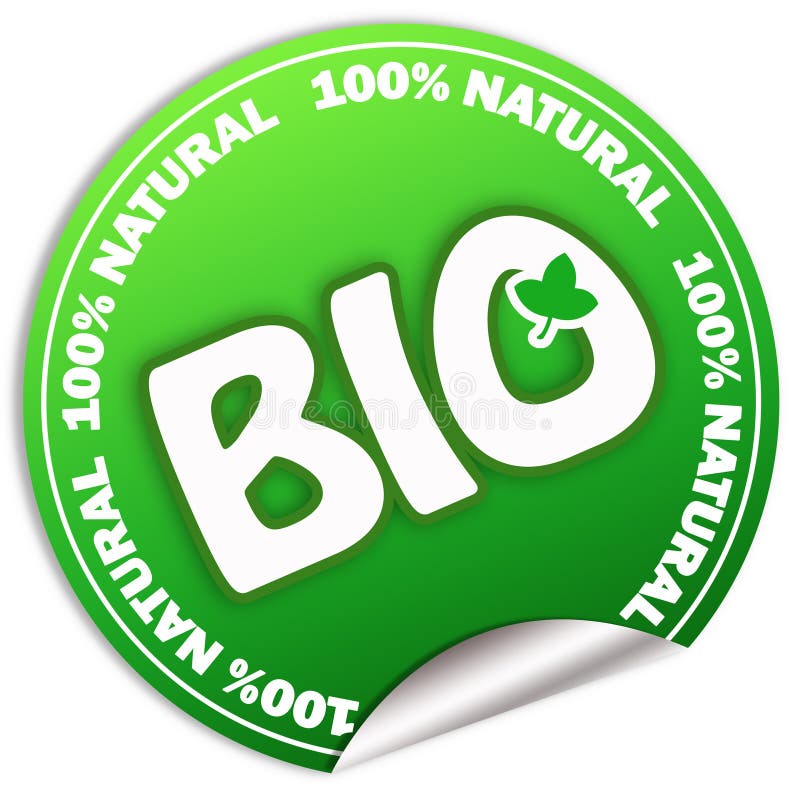 Natural bio sticker stock illustration. Illustration of nature - 10812645