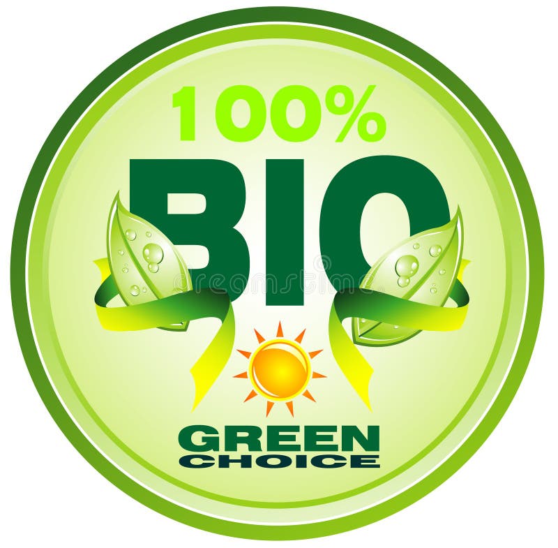 Natural and Bio symbol tag stock vector. Illustration of card - 7859128