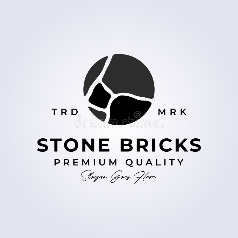 Natural Black Gray Stone Bricks Logo Vector Illustration Design Stock ...