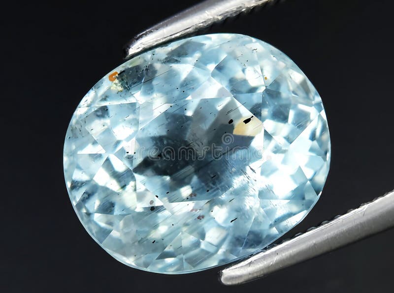 Natural Blue Aquamarine Beryl on the Background Stock Illustration ...