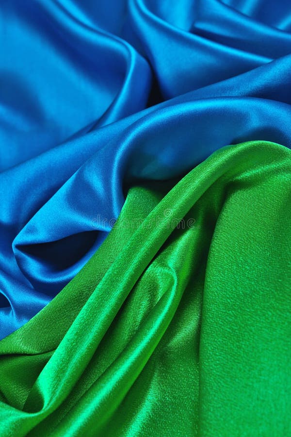 Natural Blue and Green Satin Fabric As Background Stock Image - Image ...