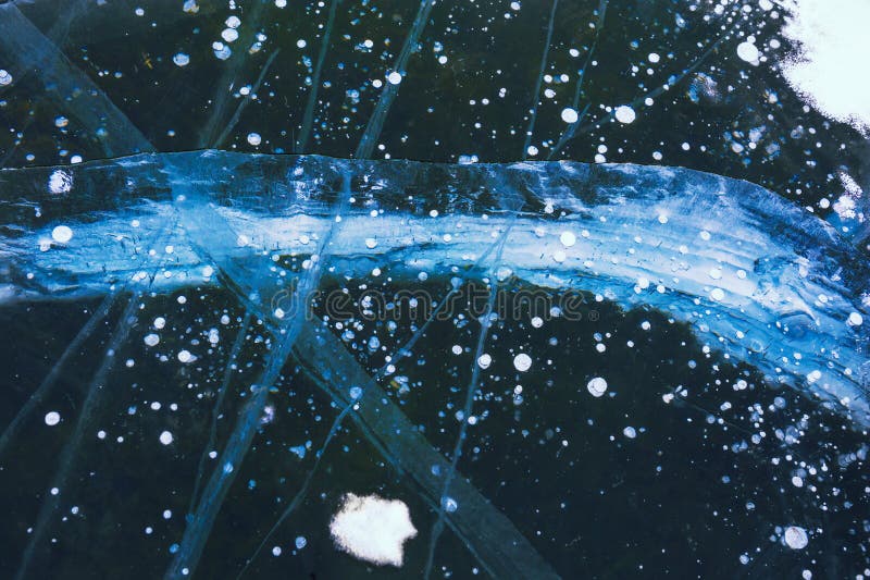 Natural Blue Ice on the Lake Stock Image - Image of color, fracture ...