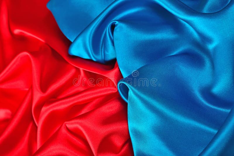 Natural Blue and Red Satin Fabric Texture Stock Image - Image of ...